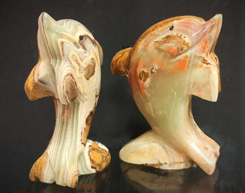 Ihastuttava kivinen delfiini, onyksmarmoria – Verkkokauppa