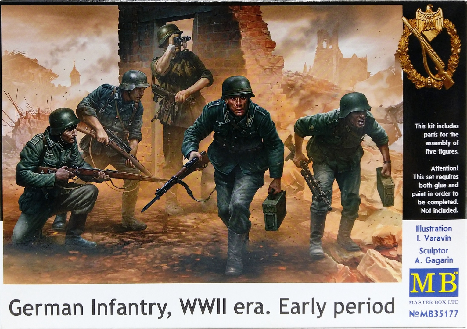 German Infantry, WWII era. Early period, figuurisetti, pienoismalli ...