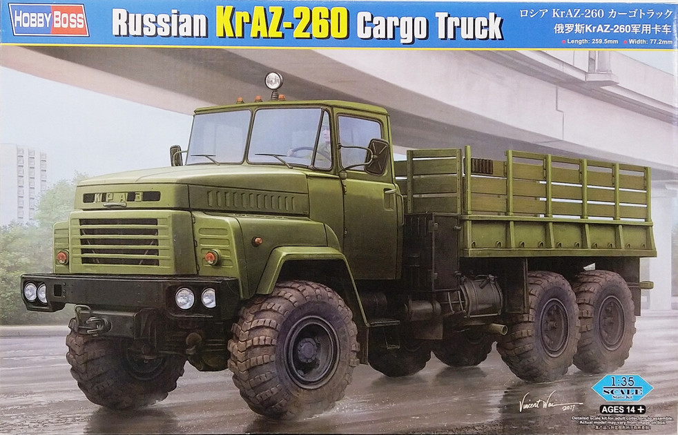 Russian KrAZ-260 Cargo Truck, 1:35, pienoismalli, rakennussarja - Mallisto