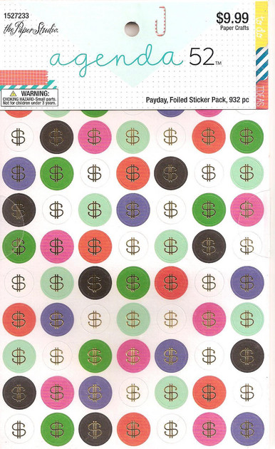 Agenda 52 Foiled Sticker Pack: Payday -tarrakirja - Piia Paper ...