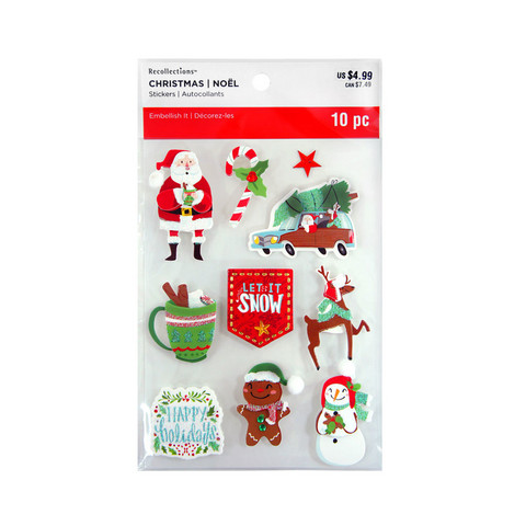 Recollections Christmas 3D Stickers: Happy Holidays - tarrapakkaus ...