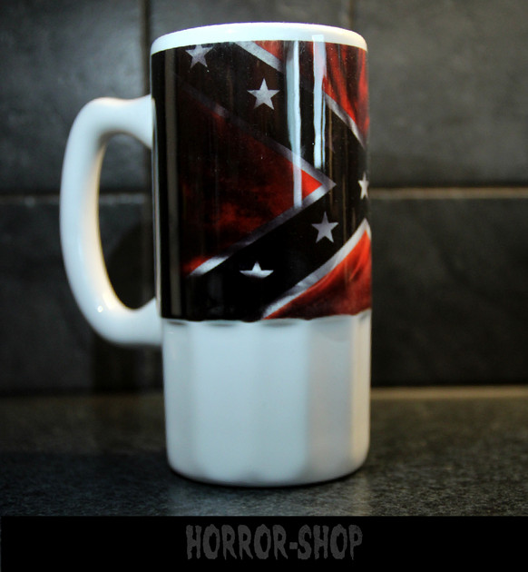 Rebel confederation flag beer mug - Horror-Shop verkkokauppa