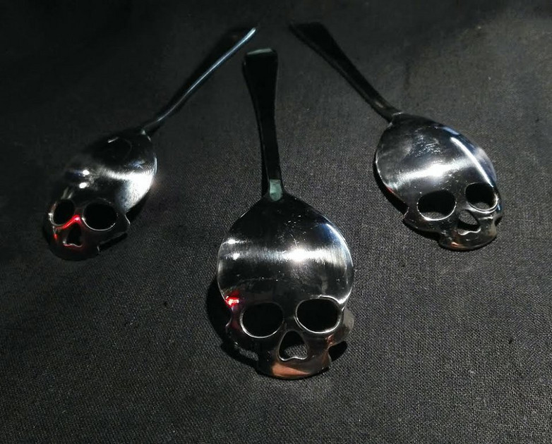 Skull spoon, stainless steel - Horror-Shop verkkokauppa
