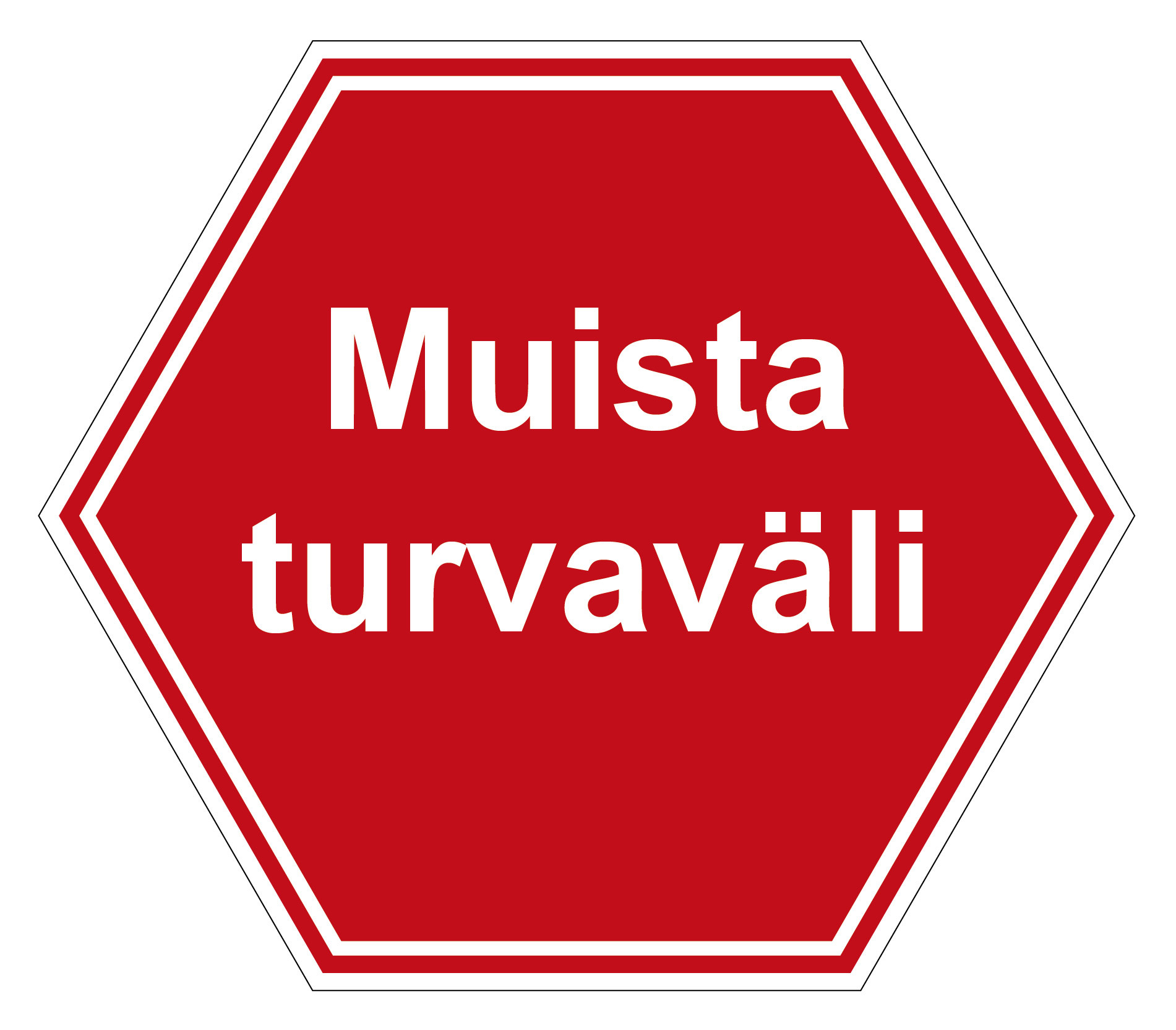 Muista turvaväli lattiatarra – Tarramaa