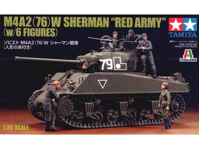 M4A2 76mm Sherman Red Army with 6 Figures 1/35