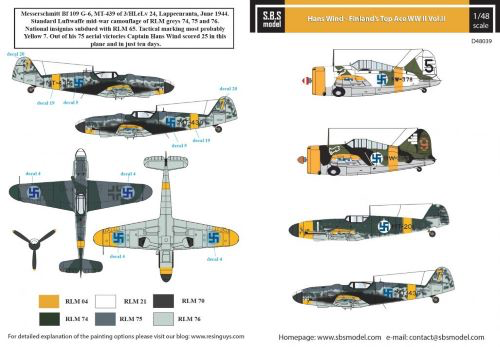 Hans Wind Finlands Top Ace II (Messerschmitt Bf-109G-2/G-6, Brewster B ...