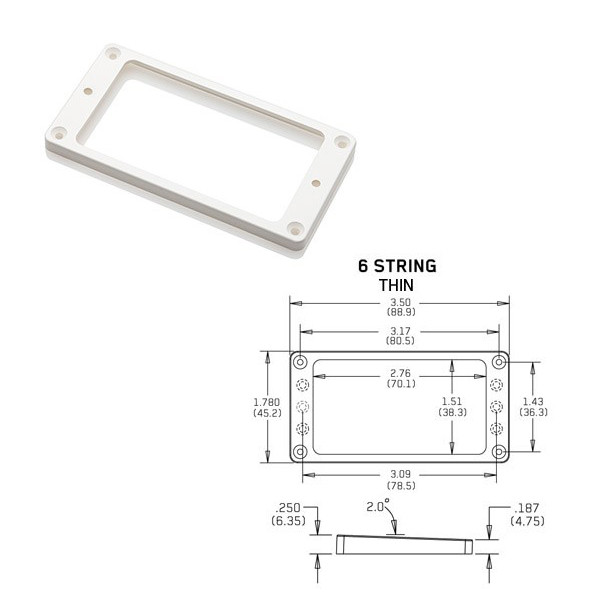 EMG Tapered 6 Thin White Pickup Ring - Guitar Store