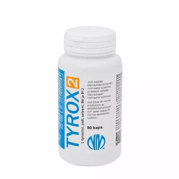 Tyrox 2 (jodi 75 µg, seleeni 50 µg, L-tyrosiini 500 mg, 90 kapselia ...