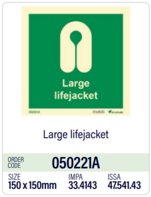Large lifejacket - Evacuation and first aid - Imo signs - Imomerkit.fi ...