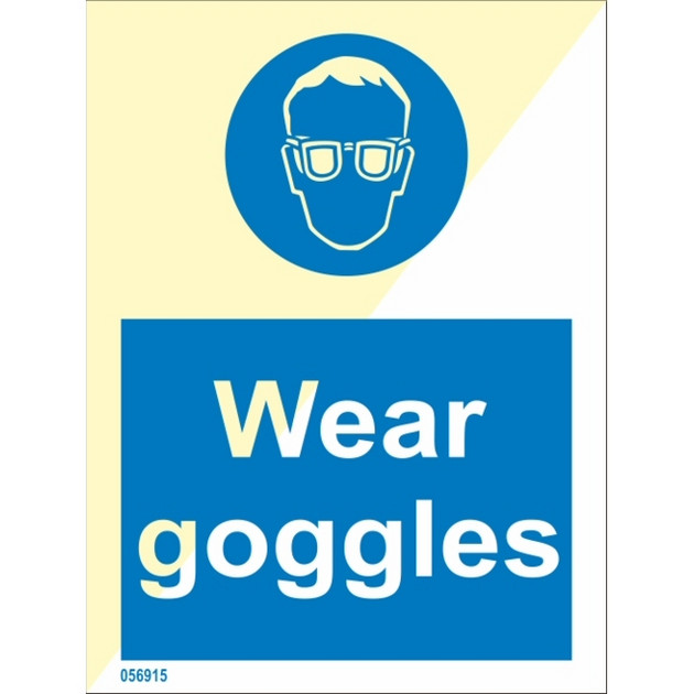 Wear goggles - Mandatory signs - Imo signs - Imomerkit.fi - IMOMERKIT