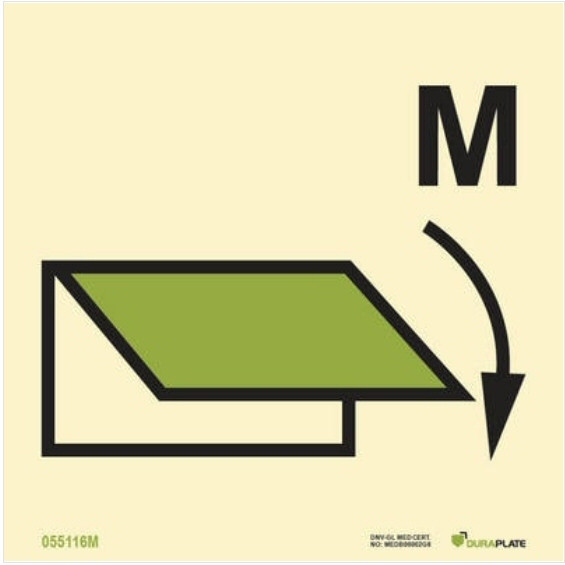 Closing device for ventilation inlet or outlet M - Fire control symbols ...