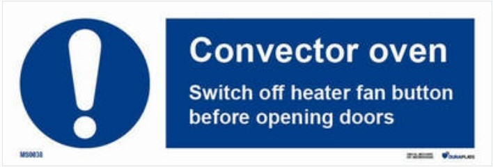 Convector oven safety instructions - Mandatory signs - Imo signs ...
