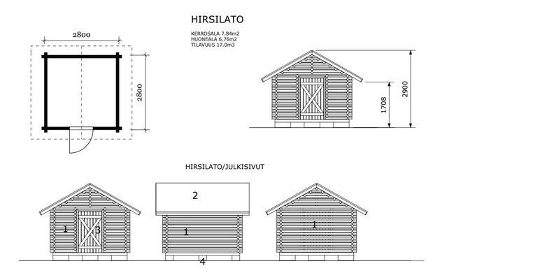 Pieni puuliiteri/puulato neliöhirrestä 3 m x 3 m – Biottori Oy