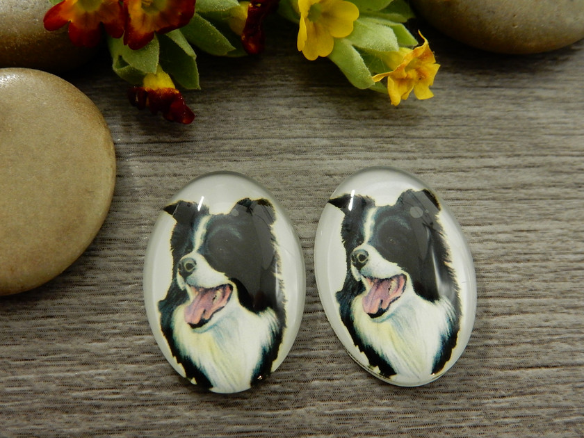 Kapussi koira, 18x25mm, musta-valkoinen, 1kpl - Korunosia.fi