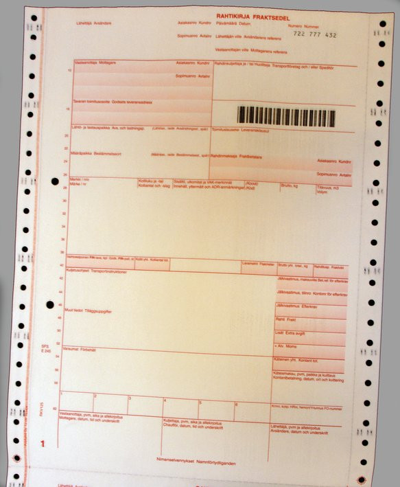 Rahtikirja 4-osainen RKV125 Ketju/viivakoodi - www.ptt-kauppa.com