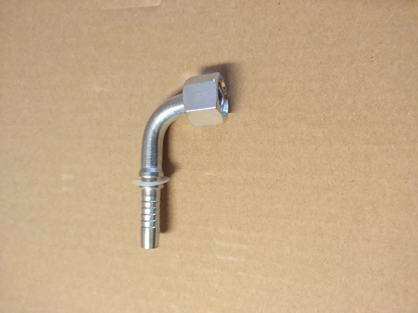 Letkuliitin BSP sisäkierteellä, 90 asteen kulma. Liitin 3/8" letkukara ...