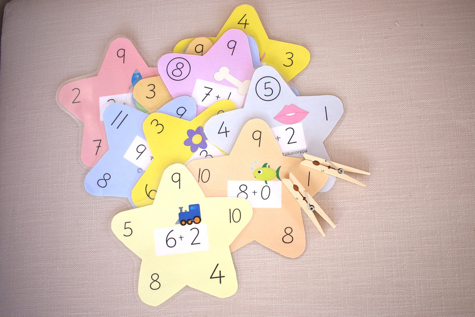 yhteenlaskutähdet, yhteenlasku, toiminnallinen matikka, varhaiskasvatus ...