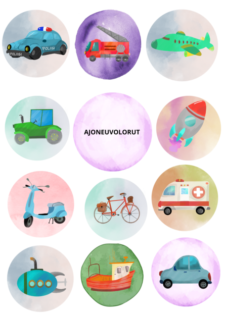 ajoneuvolorut, lorut, varhaiskasvatus, loruttelu, kielen kehitys ...