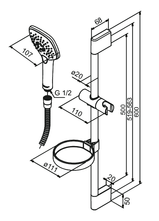 SUIHKUSETTI DAMIXA PINE PLUS 766600000 KROMI – Hanaplus Oy