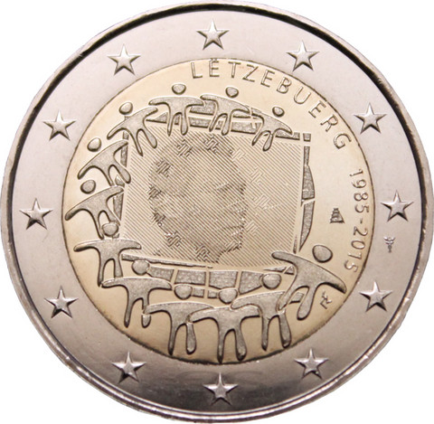Luxemburg 2 € 2015 EU:n lippu 30 vuotta - Eurospecial.fi