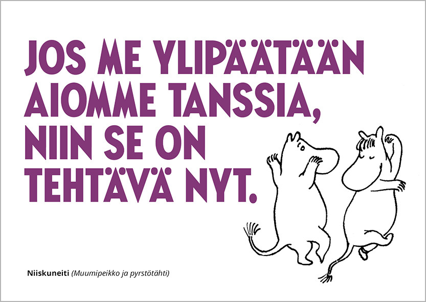 Muumi postikortti 'Tanssi' – KuuKorento - Elämäniloinen verkkokauppa